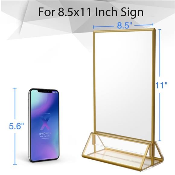 Kitchen | 6pack 85 X 11 Acrylic Sign Holder With Gold Frames And ...